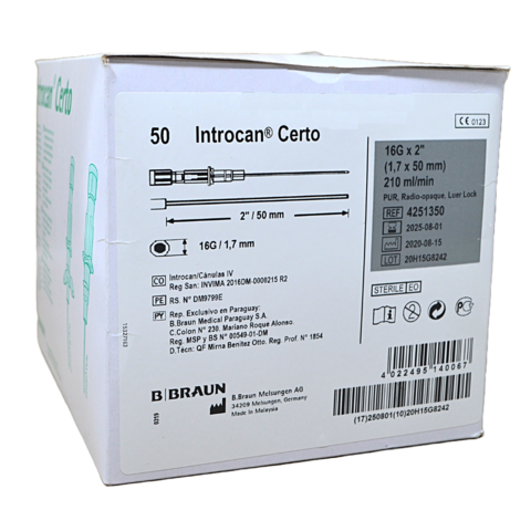 CATETER INTROCAN 16 G* 2" | Zooluvet